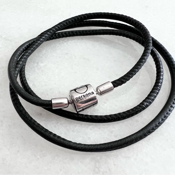 Persona | Jewelry | Persona Sterling Silver Leather Cord Necklace ...
